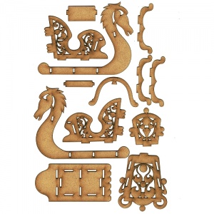 3D Sleigh Kit Style 3 for altered art and craft projects